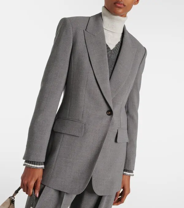 Brunello Cucinelli Wool Blazer - Grey