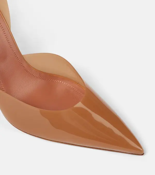 Amina Muaddi Holli Glass 95 Slingback Pumps - Beige