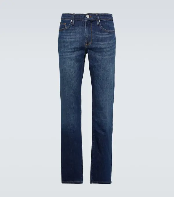 FRAME L'homme Mid-rise Slim Jeans - Blue