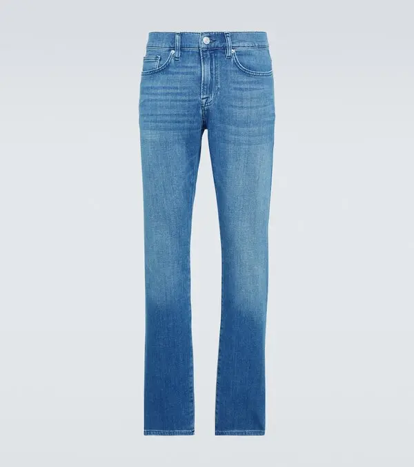 FRAME L'homme Mid-rise Slim Jeans - Blue
