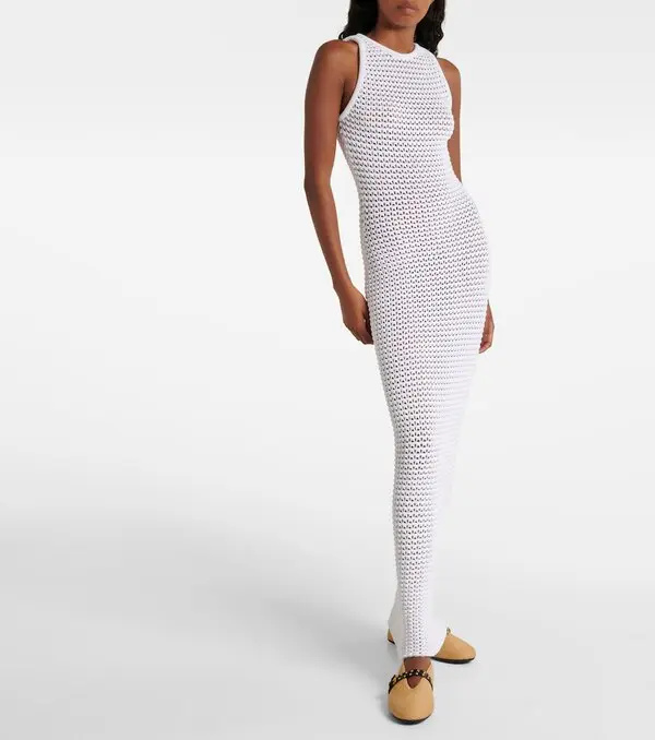 Alaïa Crochet Maxi Dress - White