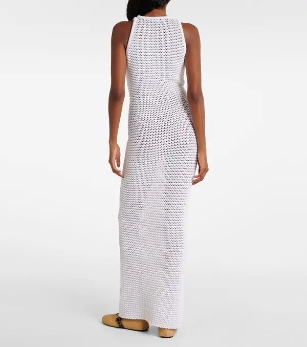 Alaïa Crochet Maxi Dress - White