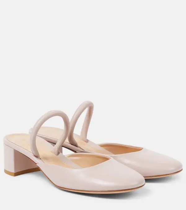 GIANVITO ROSSI Tivoli Leather Mules - Pink