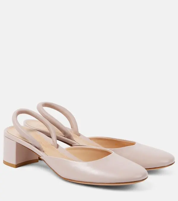 GIANVITO ROSSI Tivoli Leather Mules - Pink