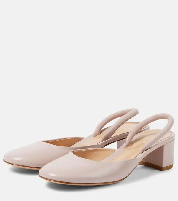 GIANVITO ROSSI Tivoli Leather Mules - Pink
