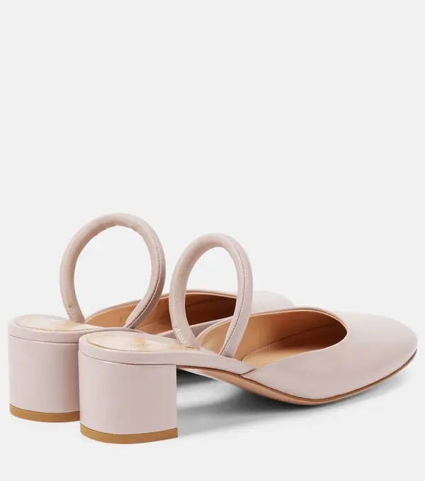 GIANVITO ROSSI Tivoli Leather Mules - Pink