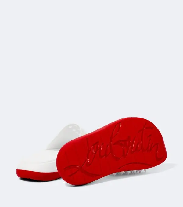 CHRISTIAN LOUBOUTIN Take It Easy Embellished Rubber Slides - White