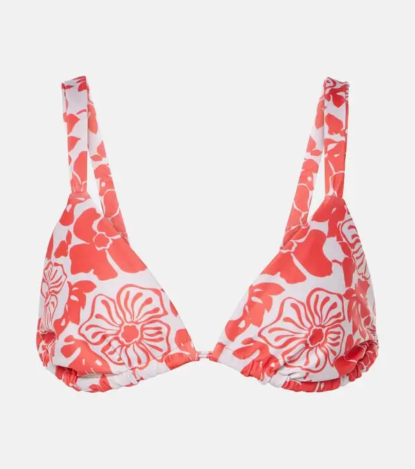 Faithfull The Brand Mary Floral Bikini Top - Red