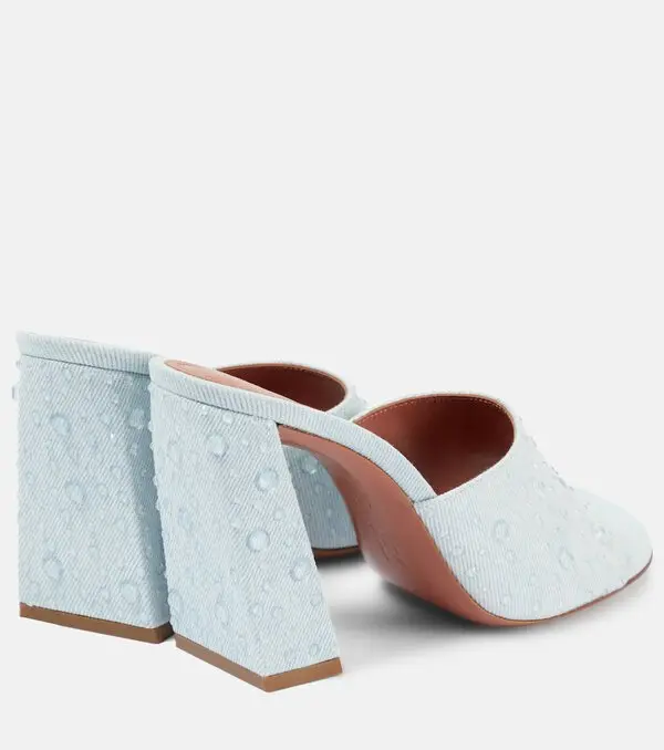 Amina Muaddi Brigitte 95 Mules - Blue