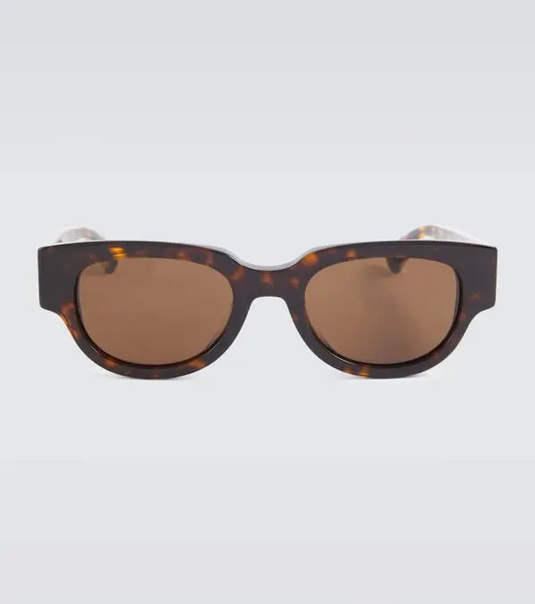 Bottega Veneta Tortoiseshell Oval Sunglasses - Brown