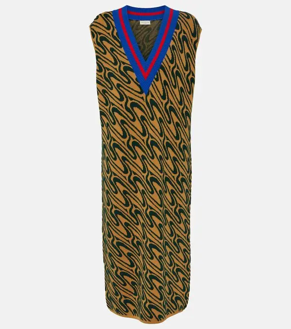Dries Van Noten Intarsia Midi Dress