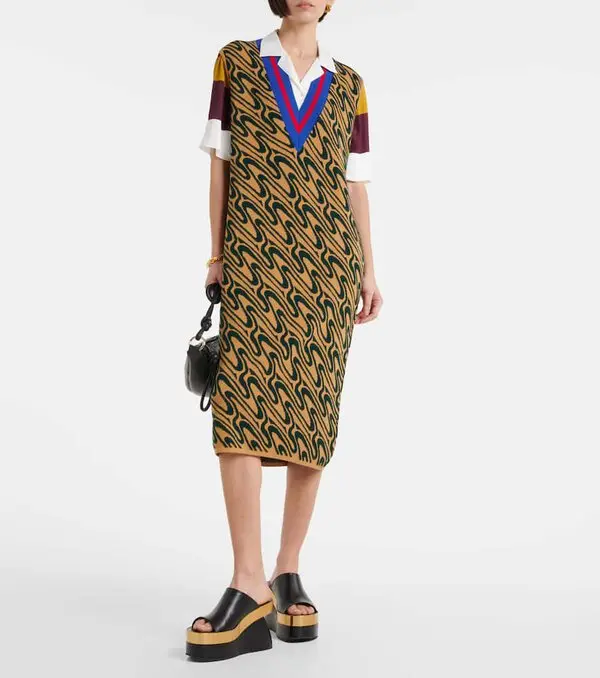 Dries Van Noten Intarsia Midi Dress