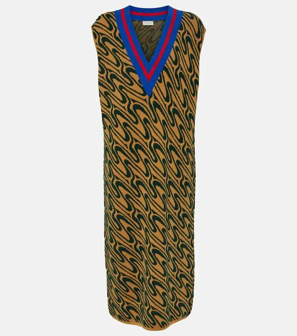 Dries Van Noten Intarsia Midi Dress - Multicoloured