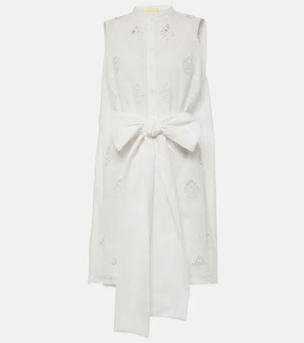 Erdem Embroidered Cotton-blend Minidress