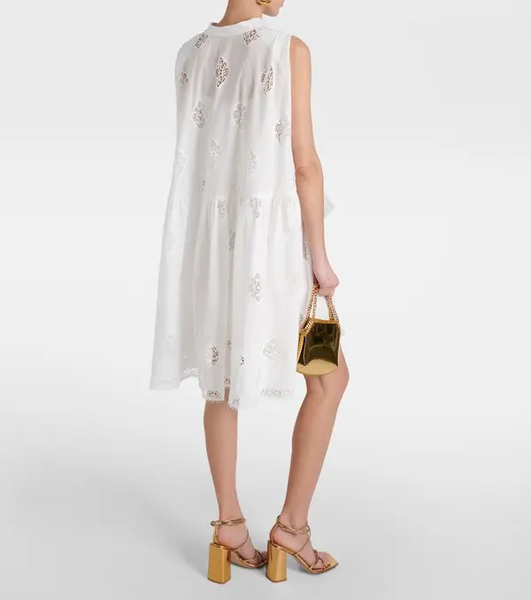 Erdem Embroidered Cotton-blend Minidress