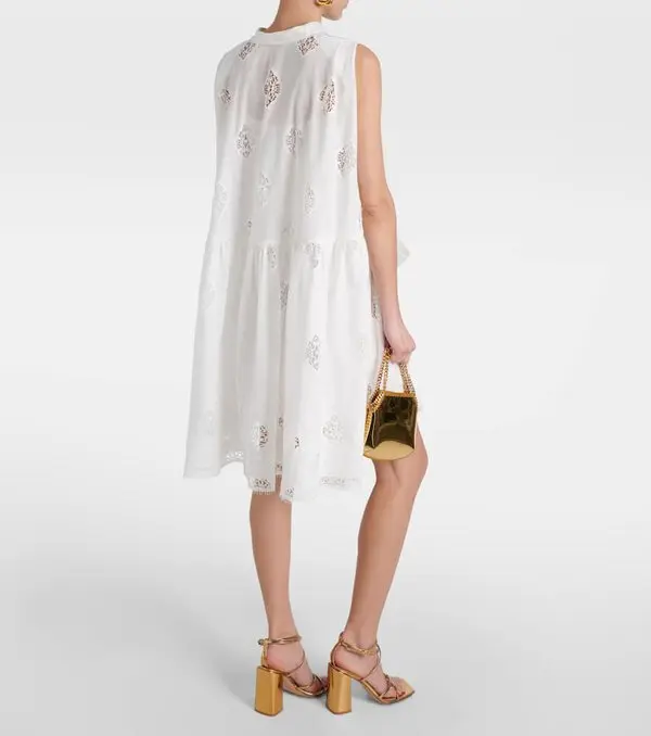 Erdem Embroidered Cotton-blend Minidress