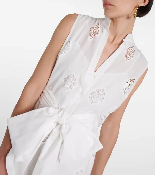 Erdem Embroidered Cotton-blend Minidress