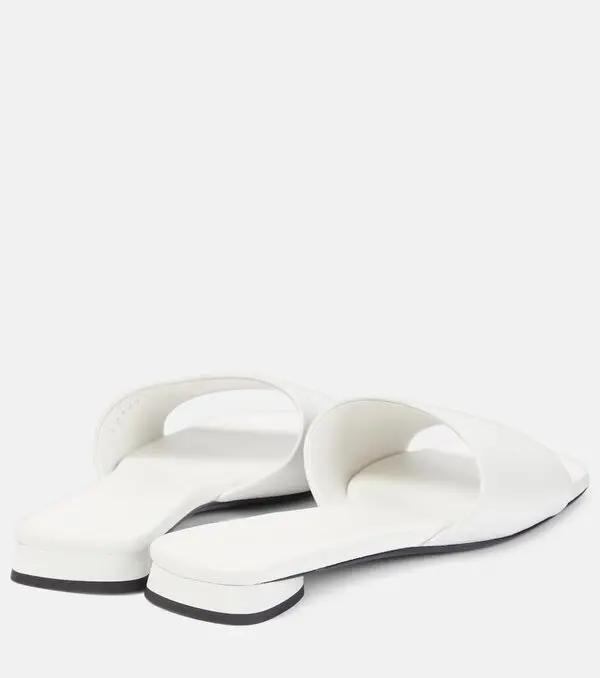 Balenciaga Duty Free Leather Slides - White