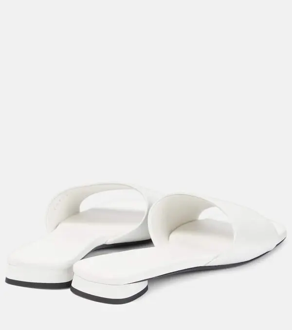 Balenciaga Duty Free Leather Slides - White