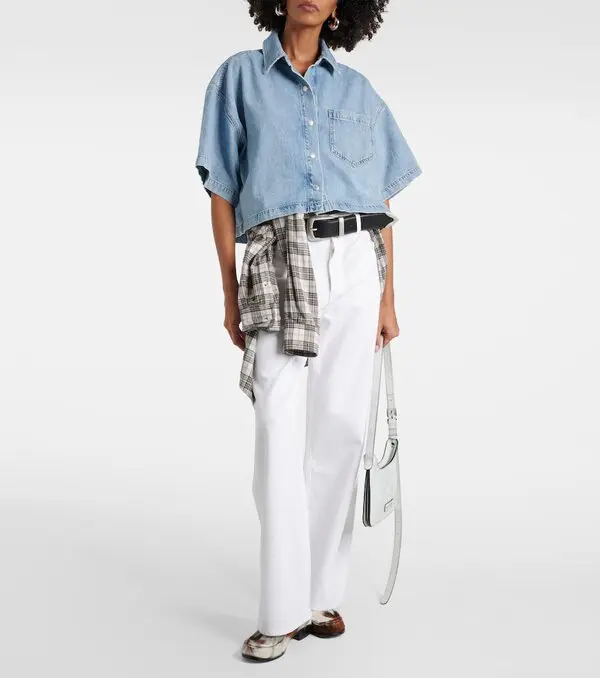 AGOLDE Rona Boxy Cropped Shirt
