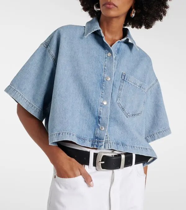 AGOLDE Rona Boxy Cropped Shirt