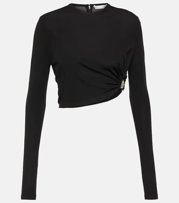 Christopher Esber Embellished Cutout Jersey Top