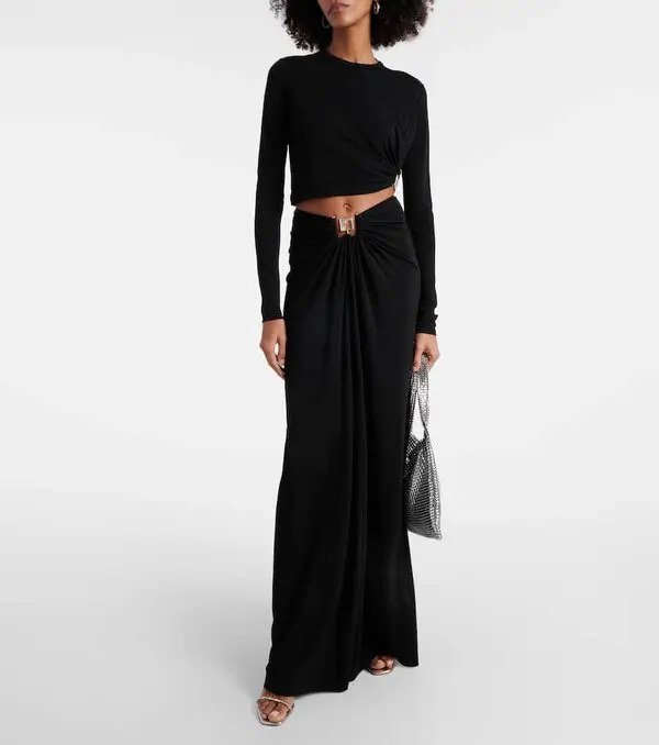 Christopher Esber Embellished Cutout Jersey Top