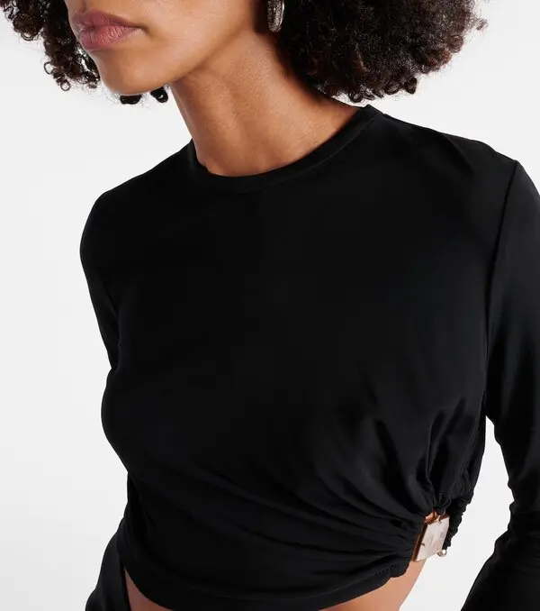 Christopher Esber Embellished Cutout Jersey Top