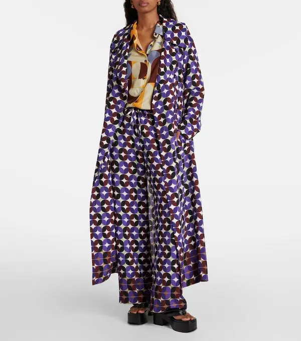 Dries Van Noten Printed Double-breasted Coat