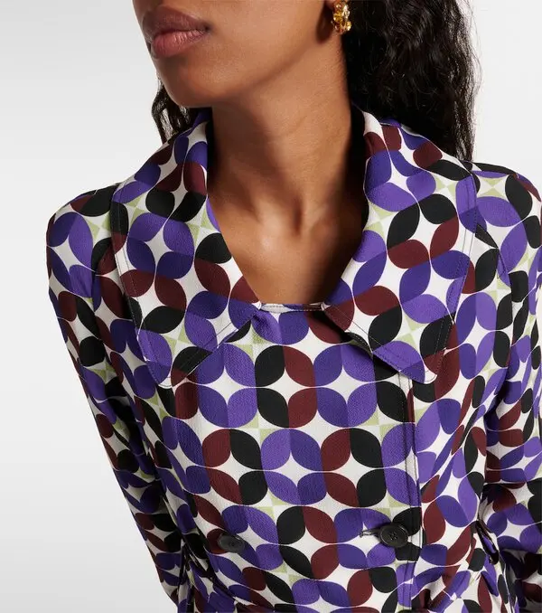 Dries Van Noten Printed Double-breasted Coat