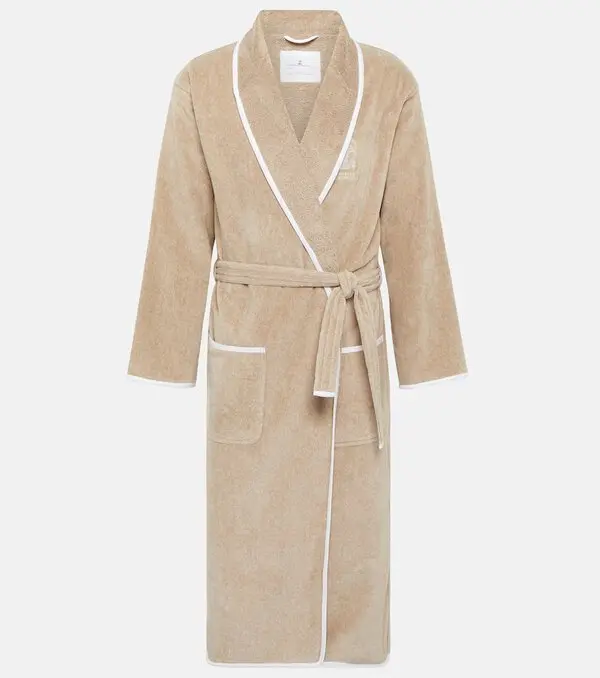 Brunello Cucinelli Linen-trimmed Cotton Terry Bathrobe - Beige