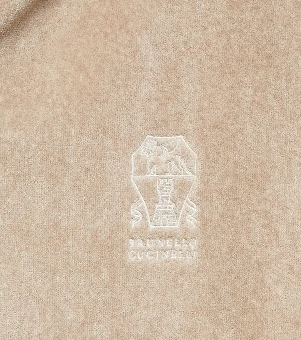 Brunello Cucinelli Linen-trimmed Cotton Terry Bathrobe - Beige