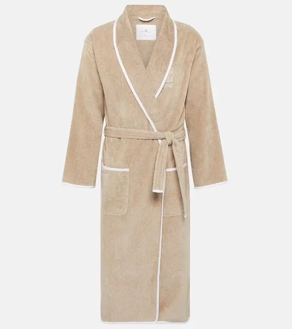 Brunello Cucinelli Linen-trimmed Cotton Terry Bathrobe - Beige