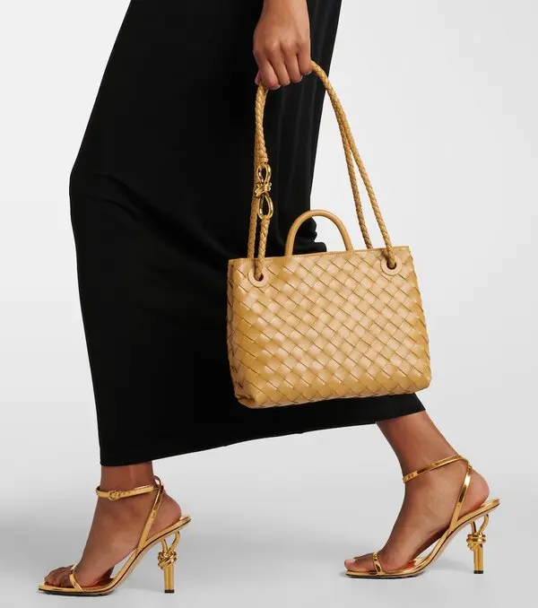 Bottega Veneta Andiamo Small Intrecciato Leather Shoulder Bag - Brown