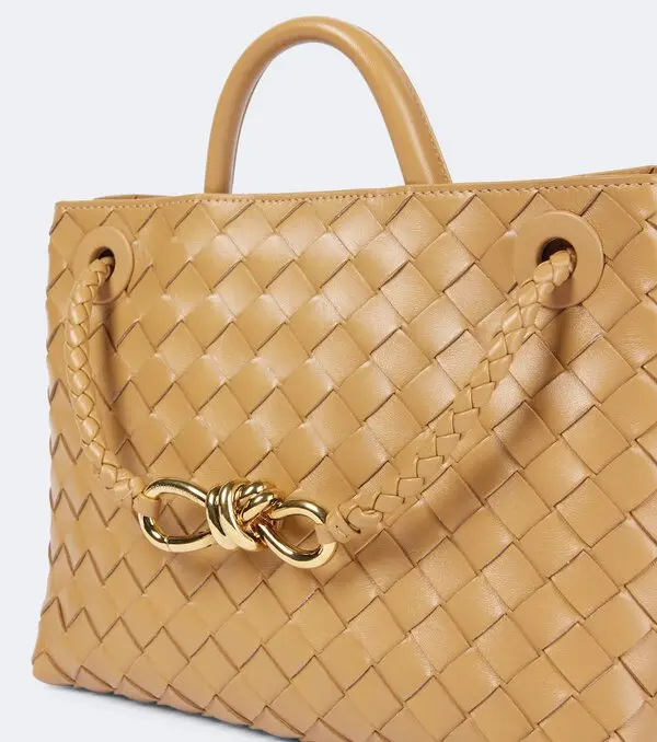 Bottega Veneta Andiamo Small Intrecciato Leather Shoulder Bag - Brown