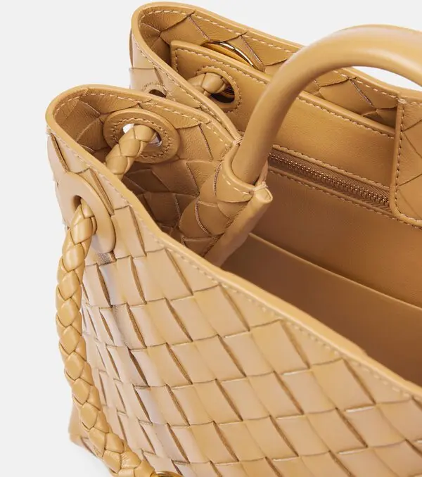 Bottega Veneta Andiamo Small Intrecciato Leather Shoulder Bag - Brown