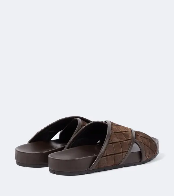 Bottega Veneta Tarik Intrecciato Suede Slides