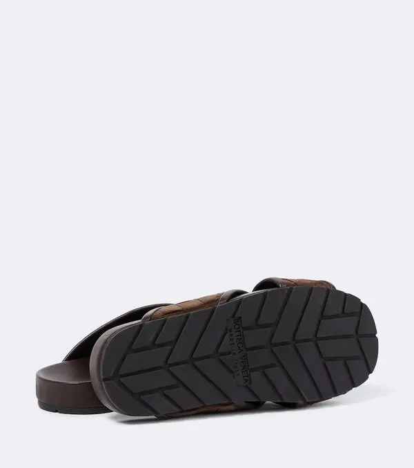 Bottega Veneta Tarik Intrecciato Suede Slides