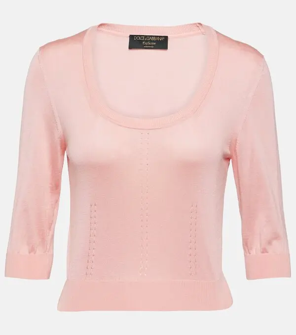 Dolce & Gabbana Capri Pointelle Silk Sweater