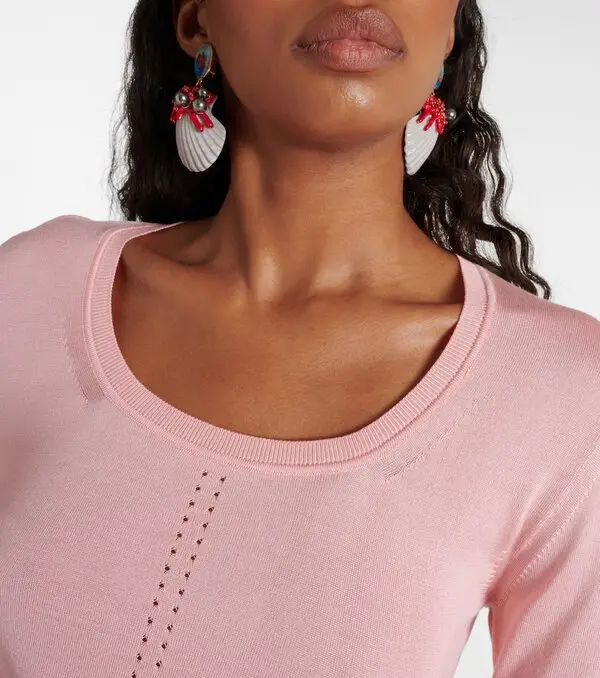 Dolce & Gabbana Capri Pointelle Silk Sweater