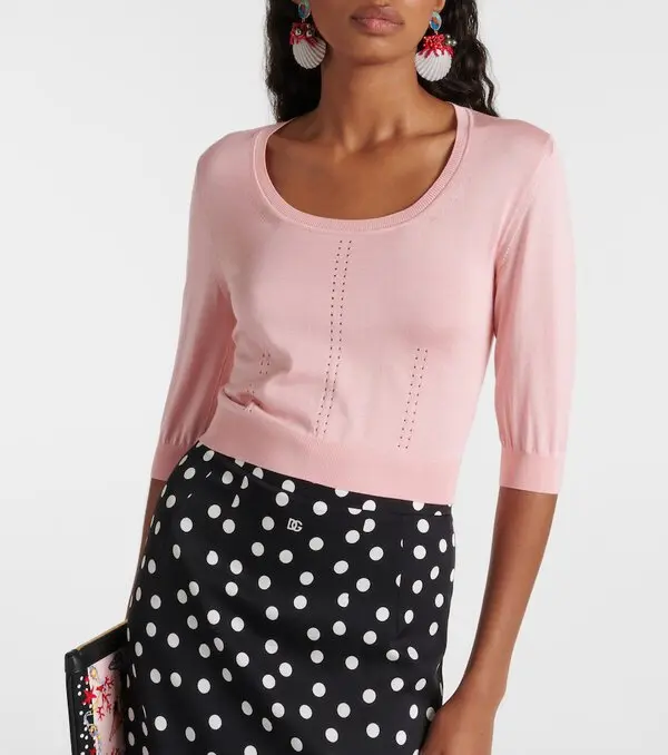 Dolce & Gabbana Capri Pointelle Silk Sweater