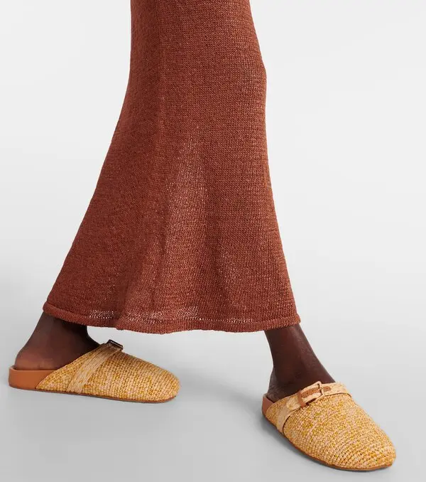 Clergerie Quinta Raffia Mules - Beige