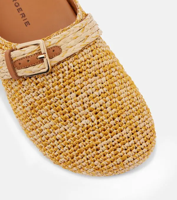 Clergerie Quinta Raffia Mules - Beige