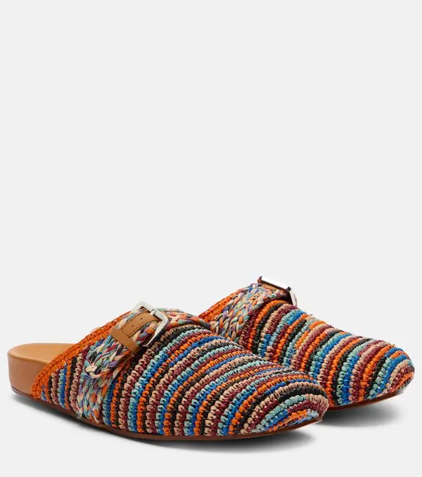 Clergerie Quinta Raffia Mules - Multicoloured