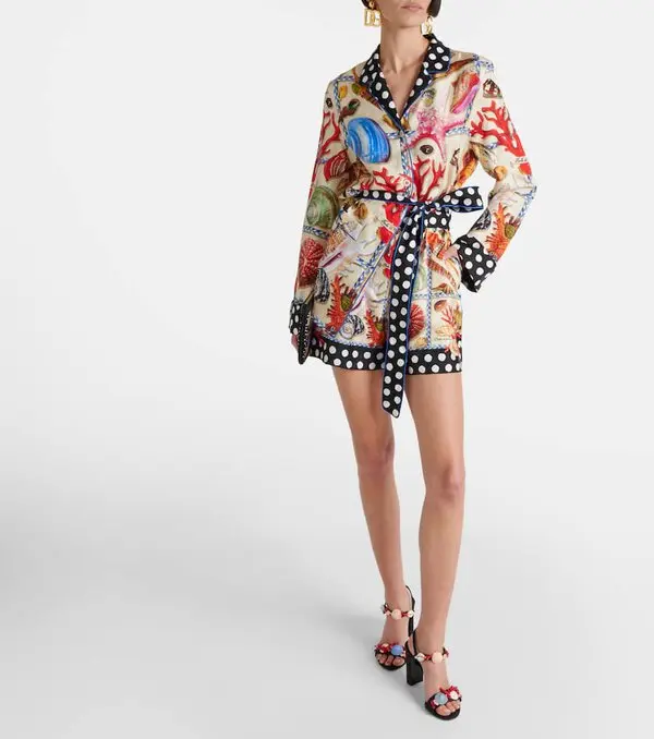 Dolce & Gabbana Capri Printed Silk Satin Shorts - Multicoloured
