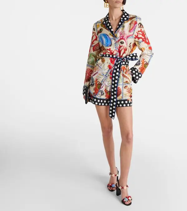 Dolce & Gabbana Capri Printed Silk Satin Shorts - Multicoloured