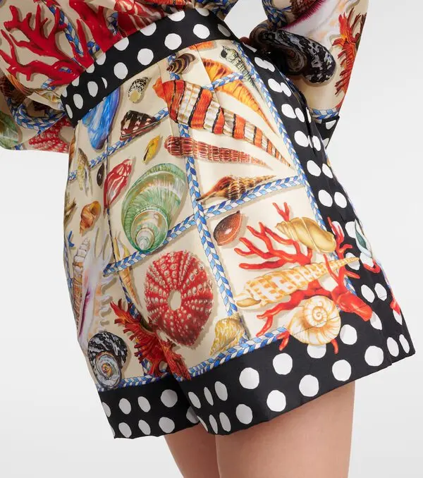 Dolce & Gabbana Capri Printed Silk Satin Shorts - Multicoloured