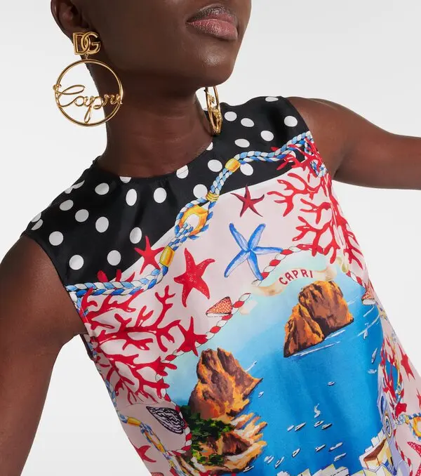Dolce & Gabbana Capri Printed Silk Top