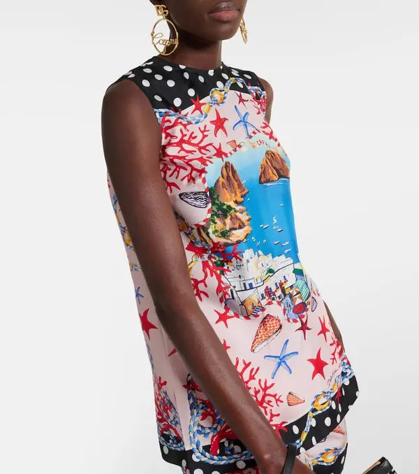 Dolce & Gabbana Capri Printed Silk Top