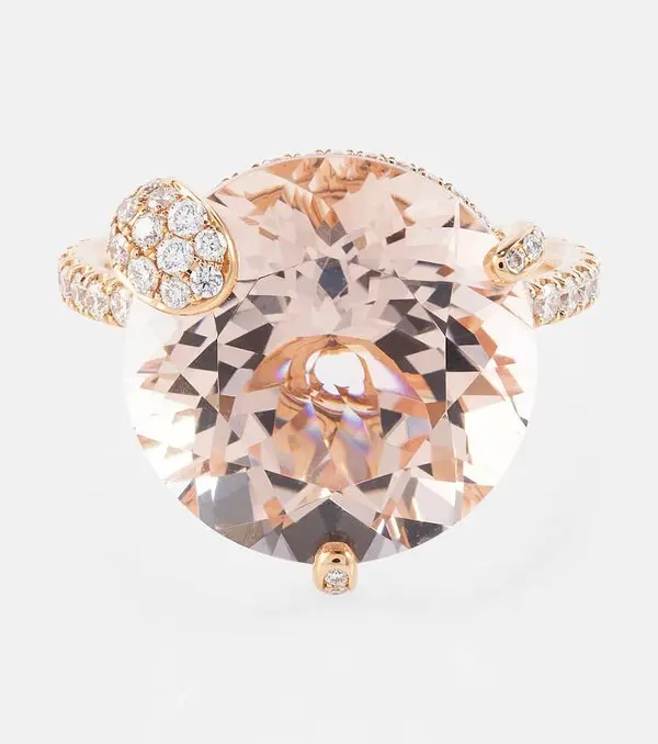 BUCHERER FINE JEWELLERY Peekaboo Rose Ring With Morganite And Diamonds - Gold